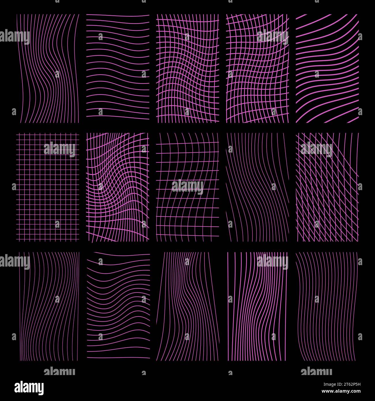 Collection geometric linear grid patterns backgrounds. Vector ...