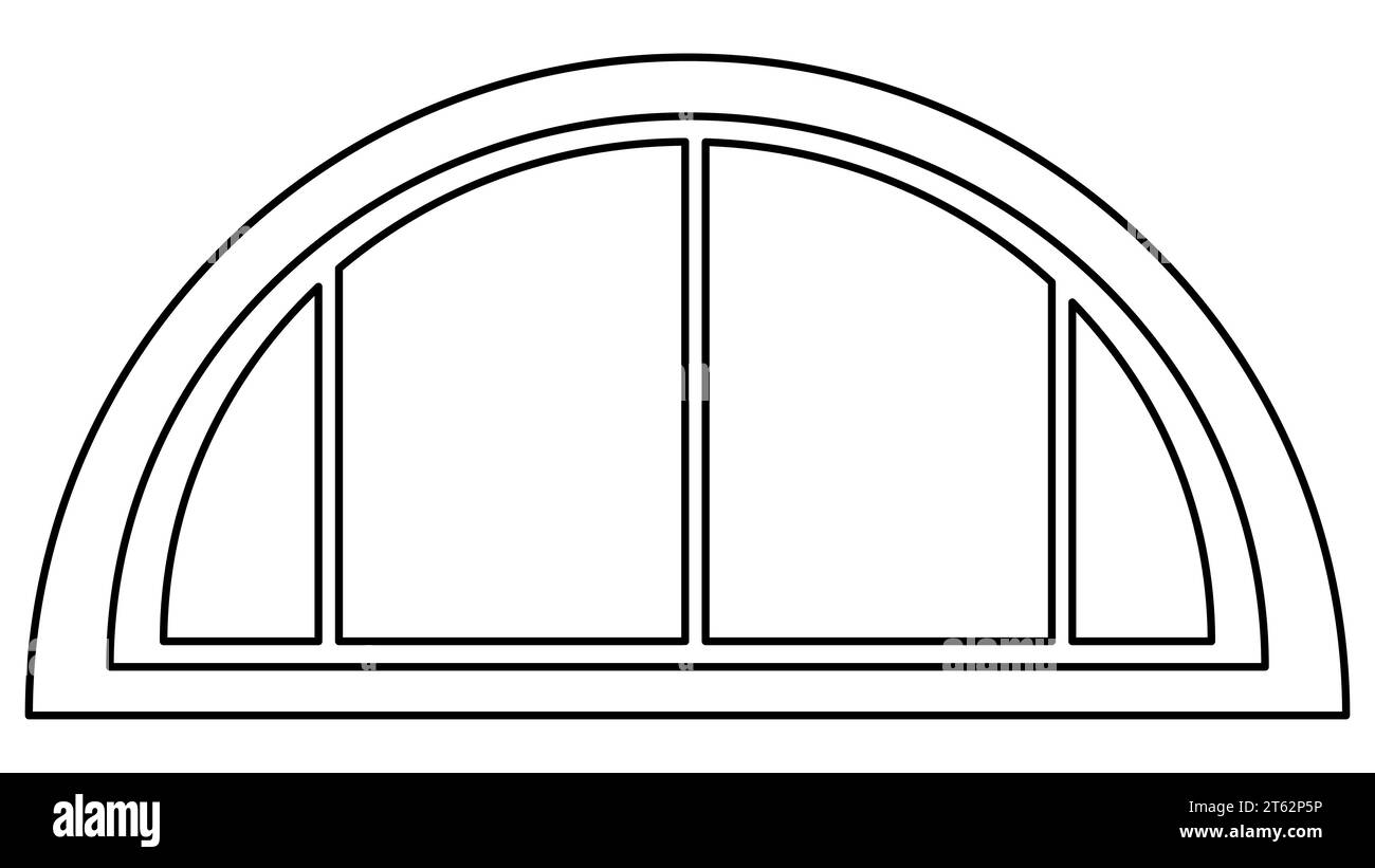 Semicircular outline of window for house isolated on white background ...