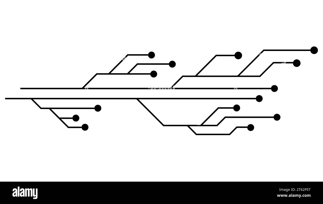 Printed circuit board PCB tracks isolated on white background ...