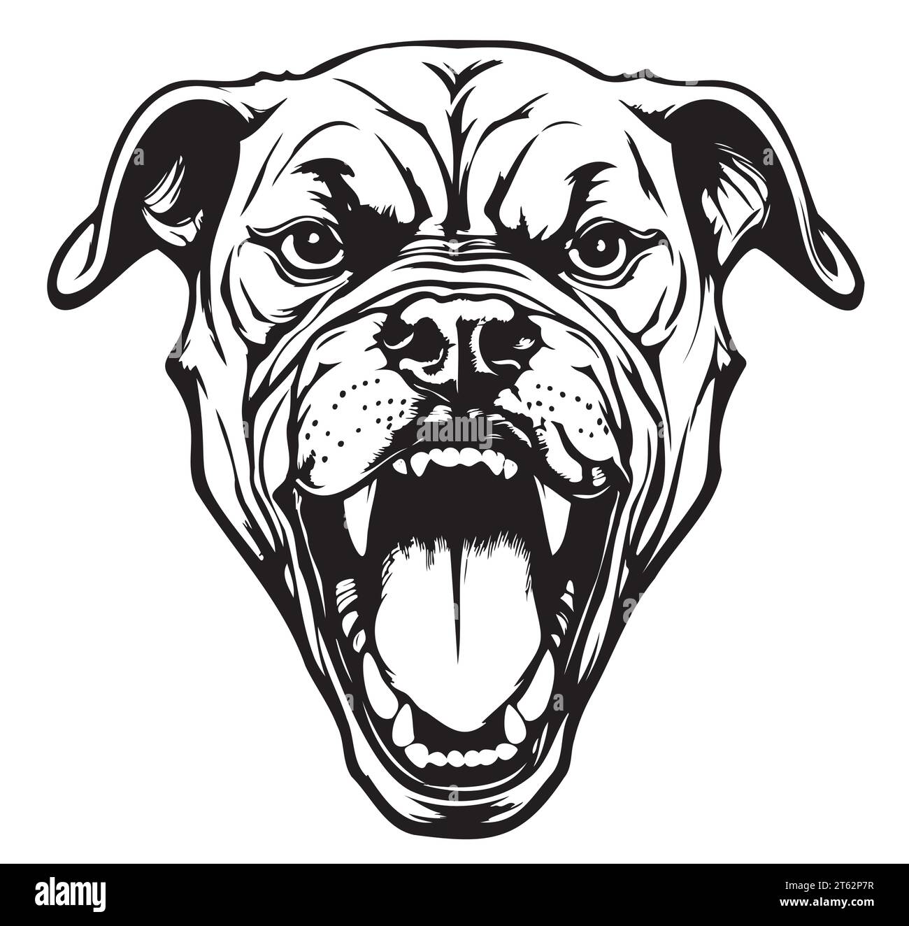 Angry dog head sketch hand drawn in doodle style Vector illustration ...