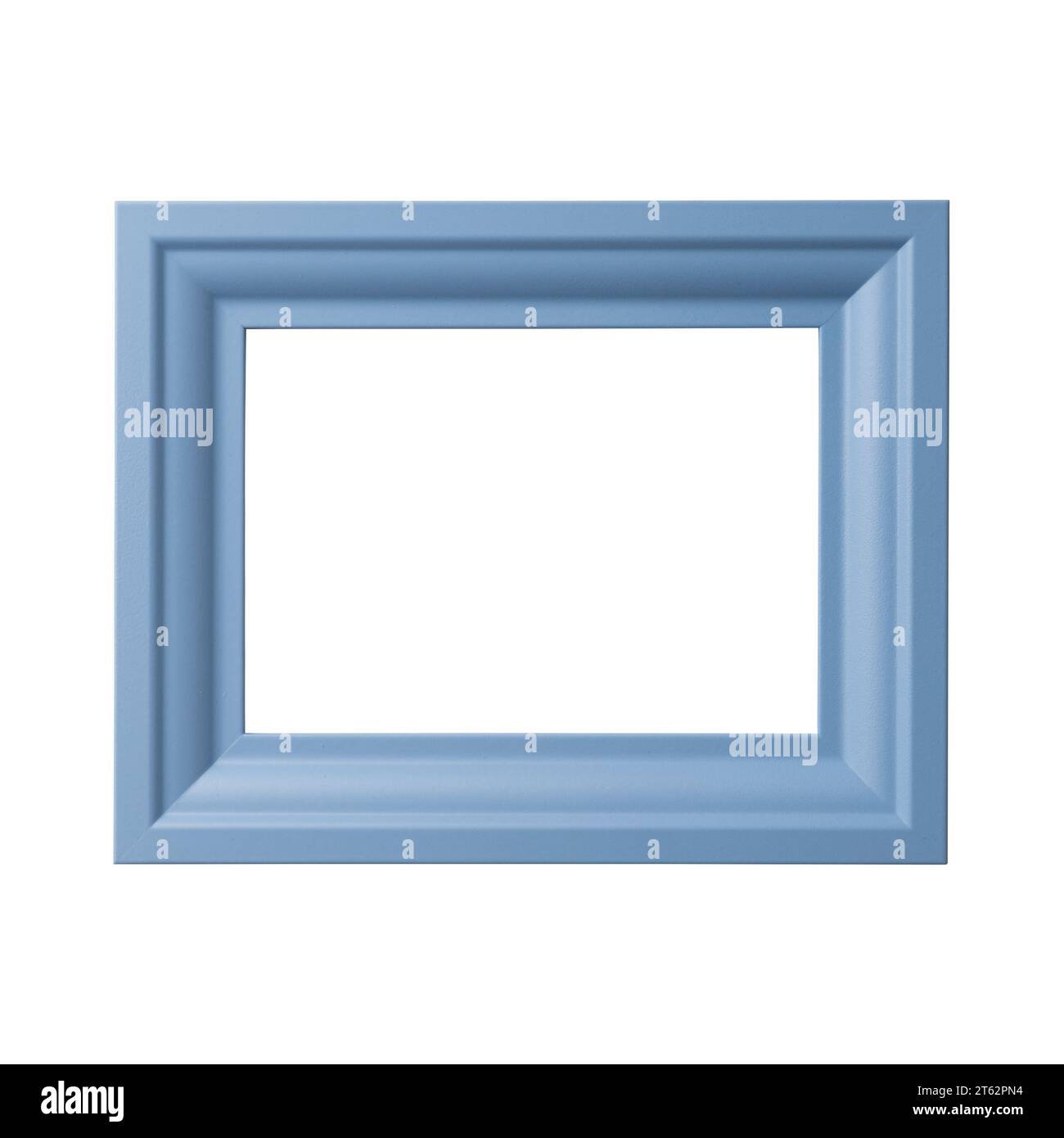 Blue blank picture frame, realistic horizontal picture frame. Empty ...