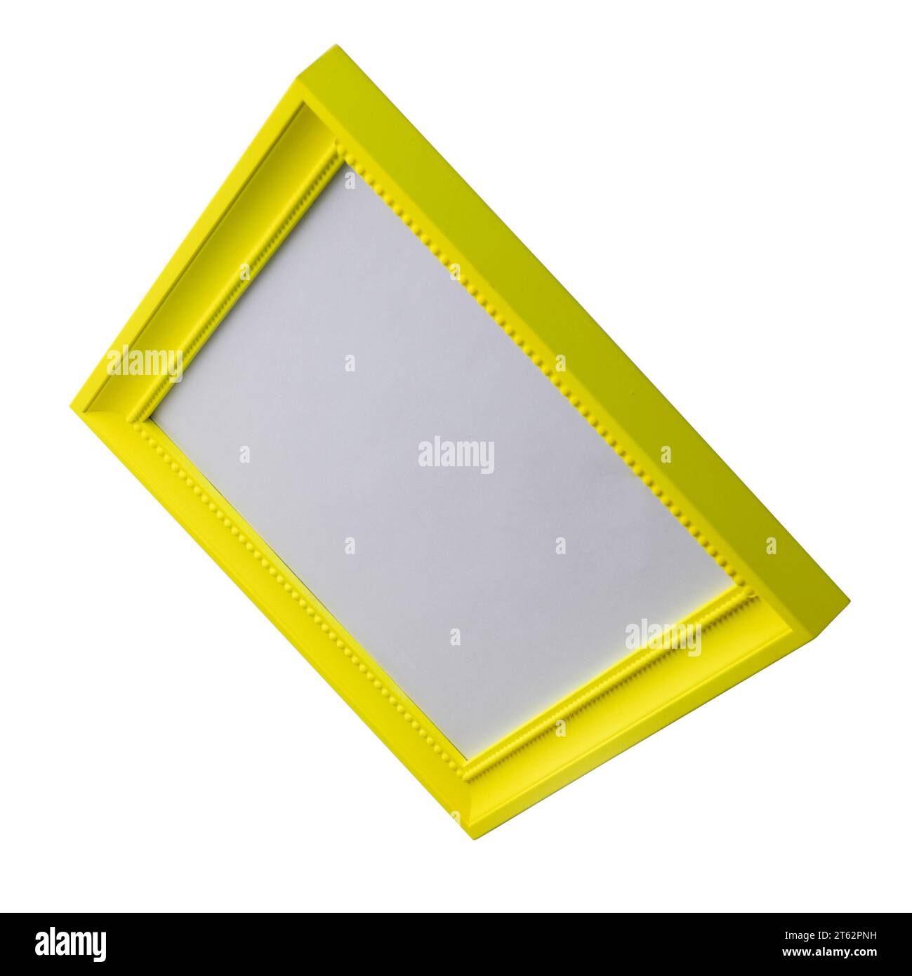 Yellow blank picture frame, realistic horizontal picture frame. Yellow ...