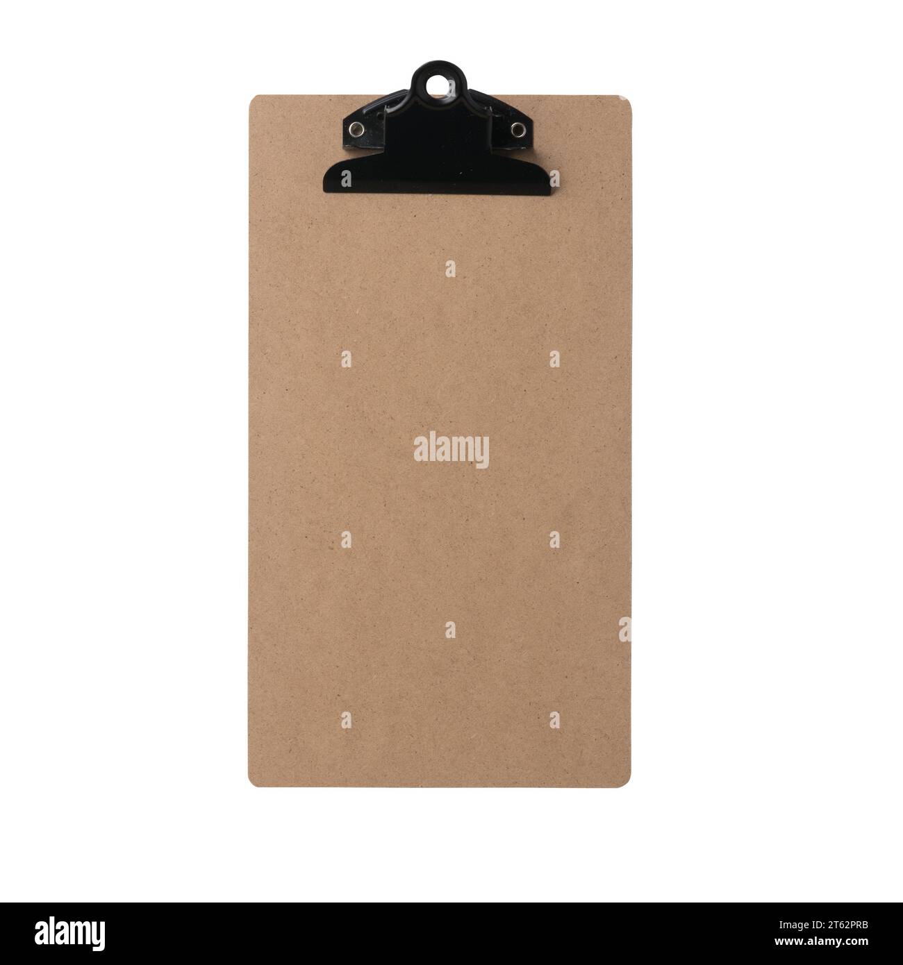 Small brown clipboard with pen. Single clipboard, writing board without ...