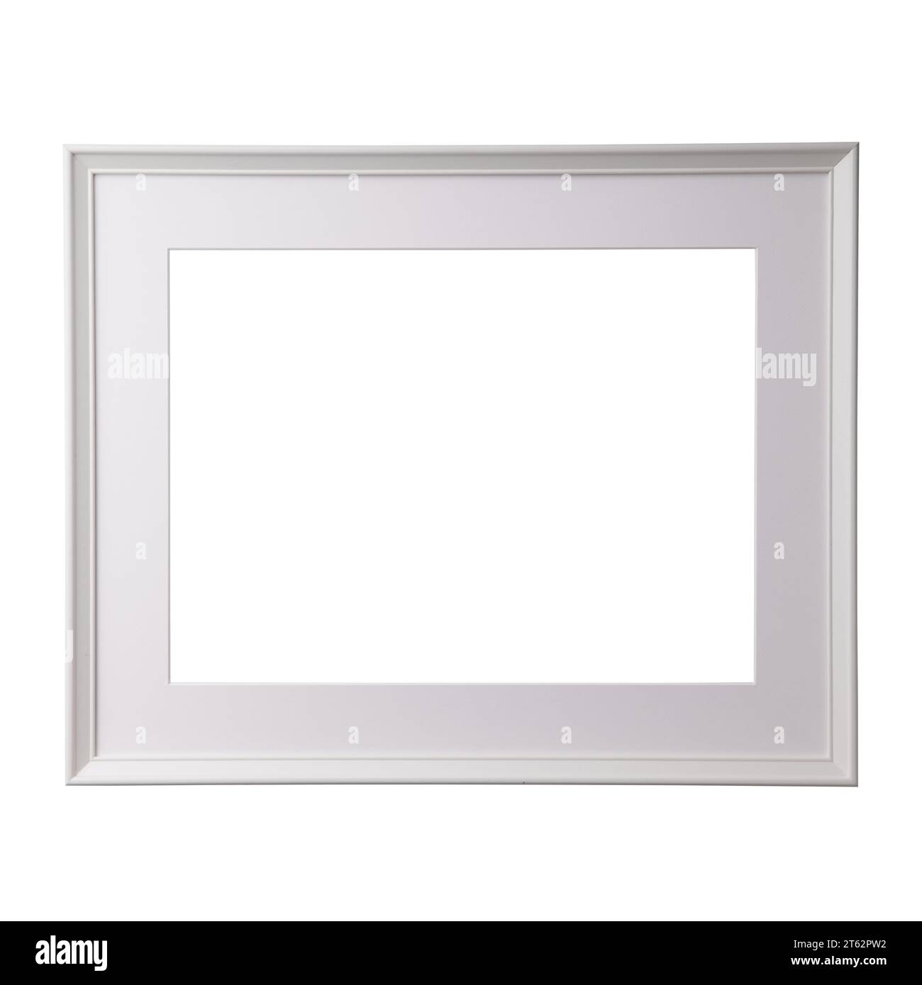 White blank picture frame, realistic horizontal picture frame. Empty white picture frame, mockup ...