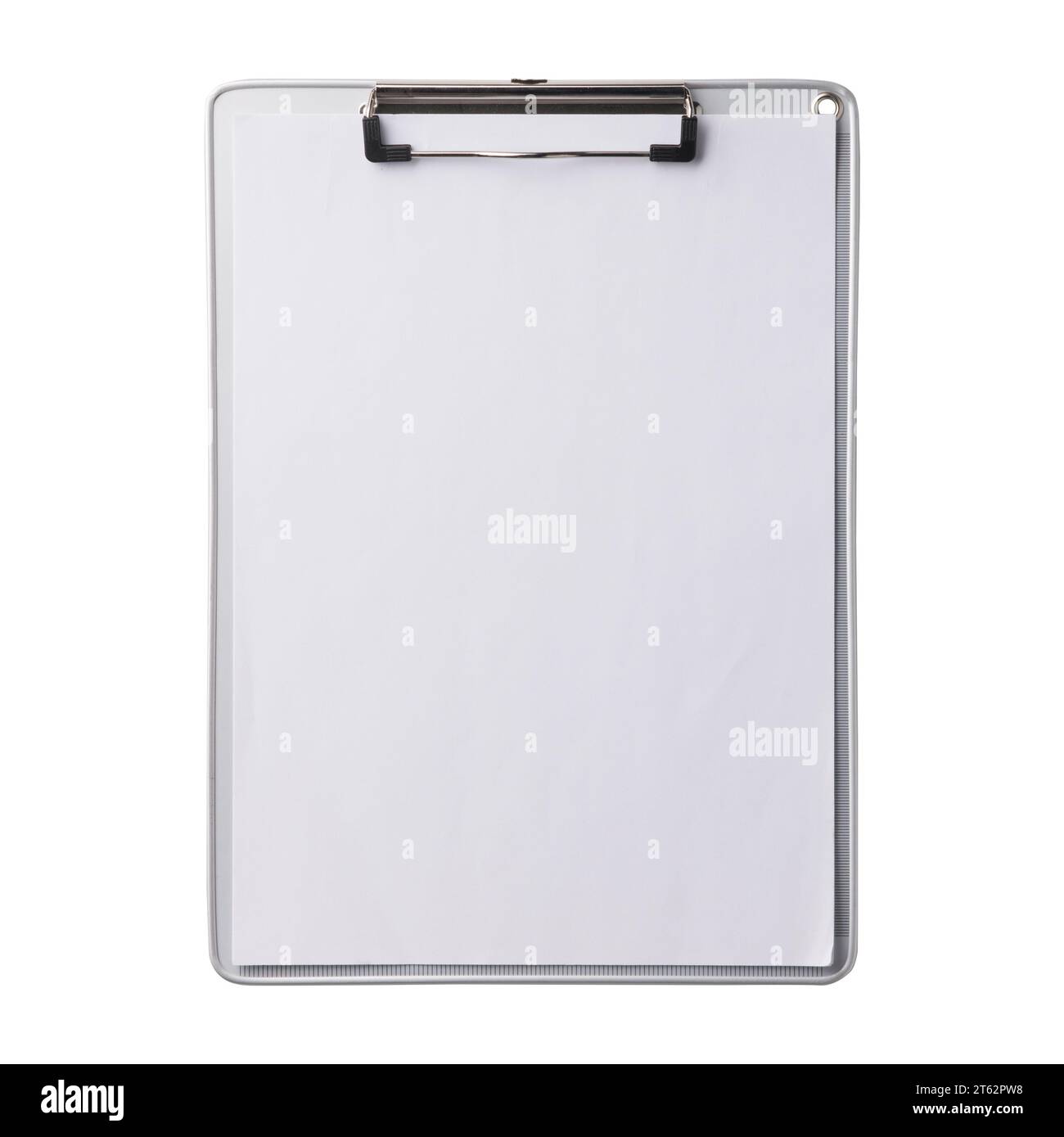 Silver clipboard with clip at the top for papers. Single clipboard ...