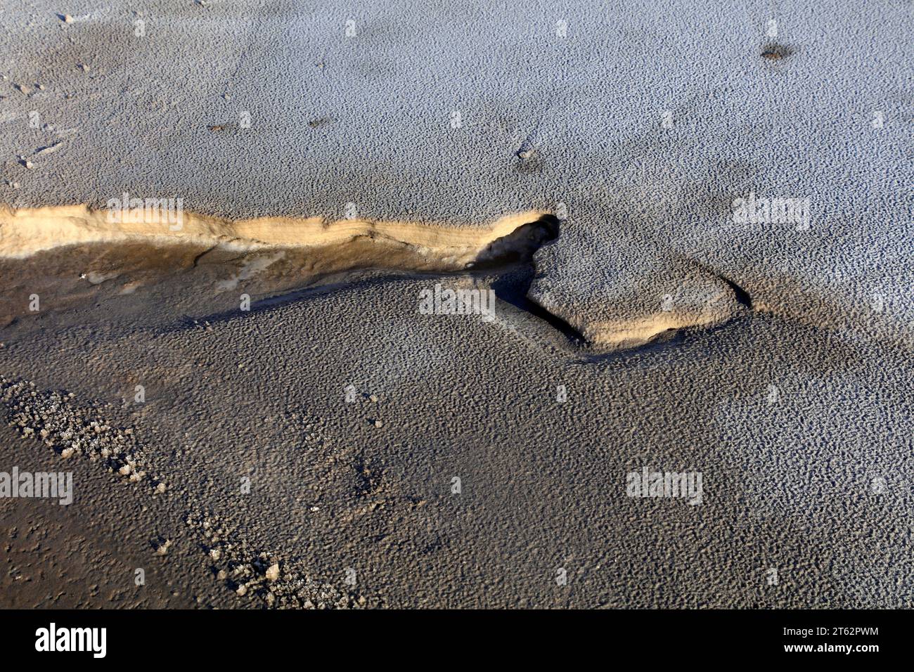impact trace of the salt pond Stock Photo - Alamy