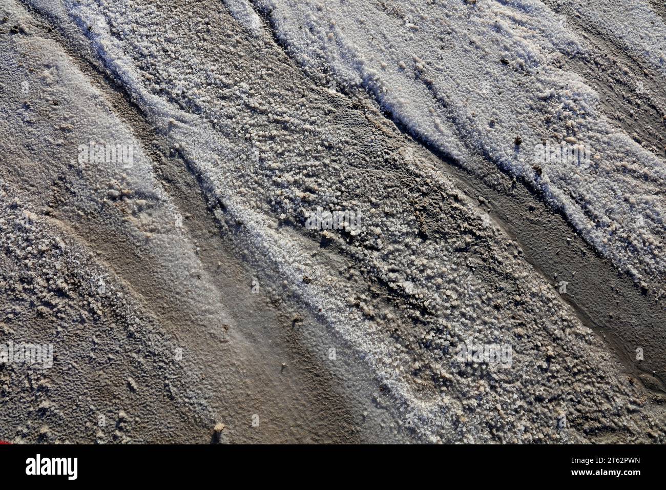 impact trace of the salt pond Stock Photo - Alamy