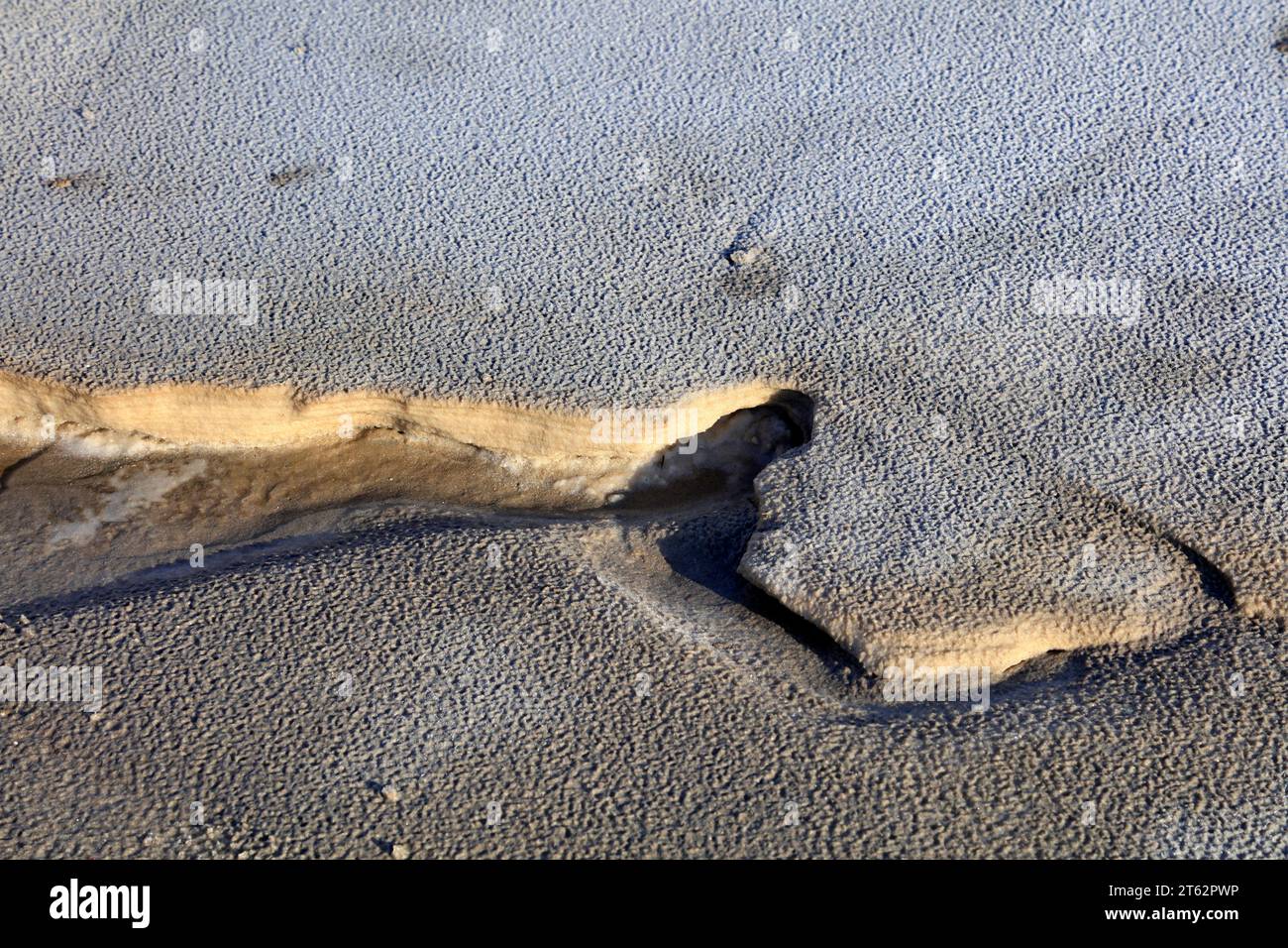 impact trace of the salt pond Stock Photo - Alamy