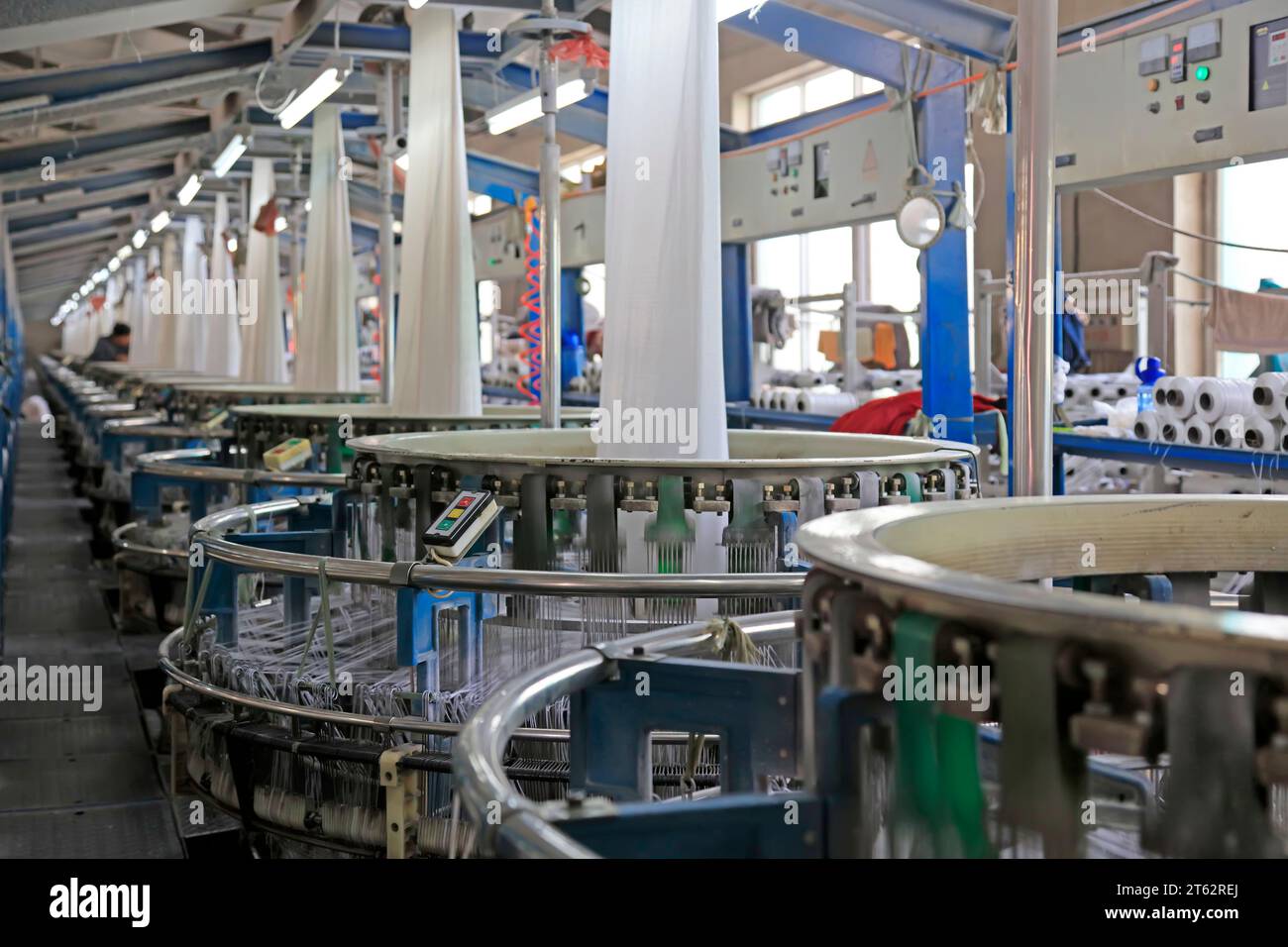 textile workshop woven factory Stock Photo - Alamy