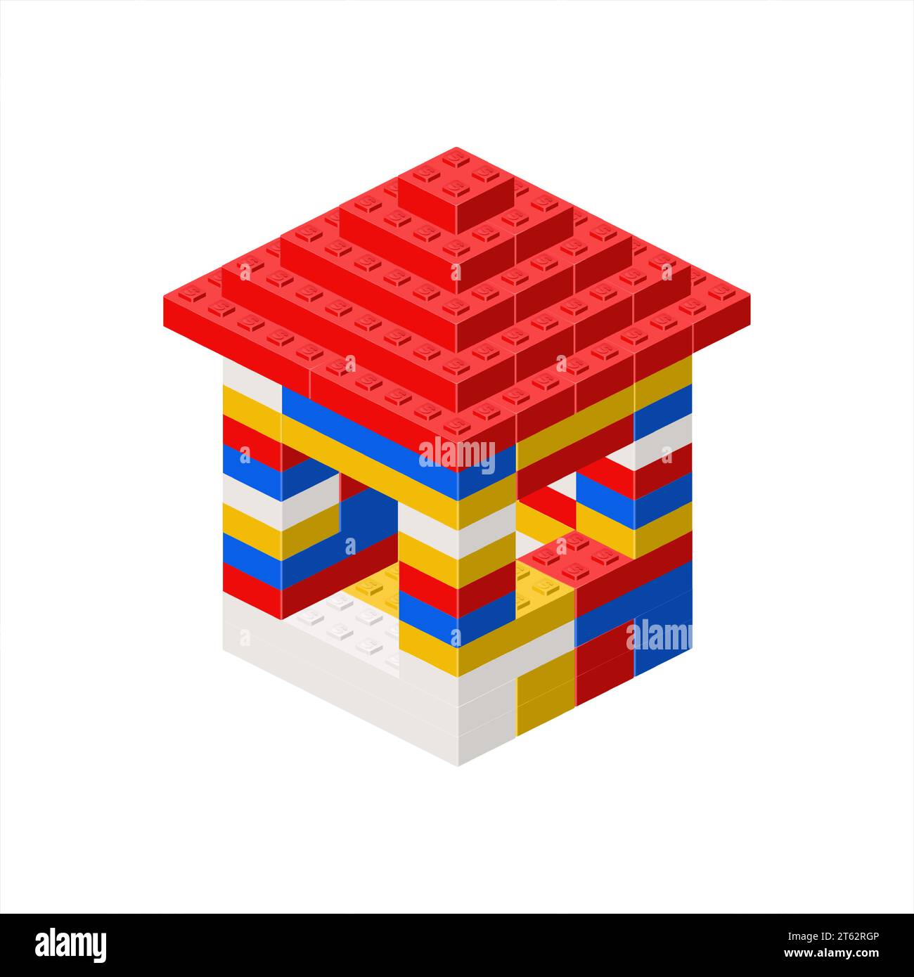 Small house made of plastic blocks. Vector Stock Vector Image & Art - Alamy