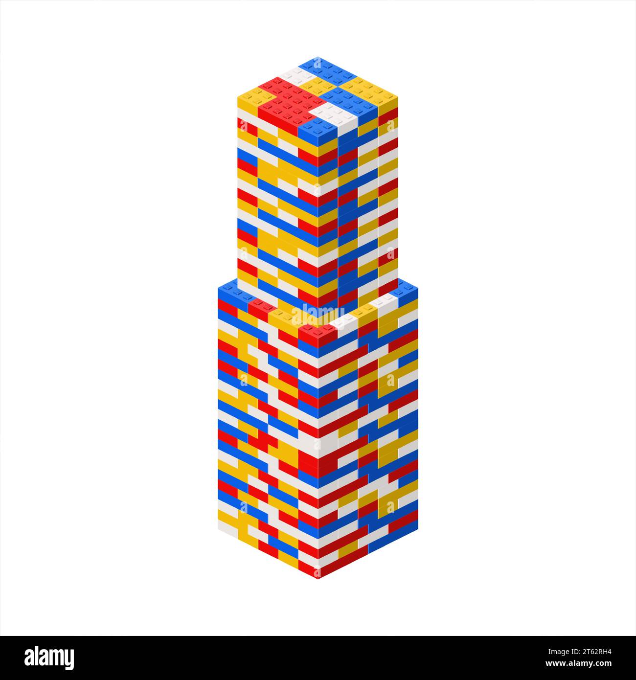 Tall building made of plastic bricks. Vector Stock Vector Image & Art ...
