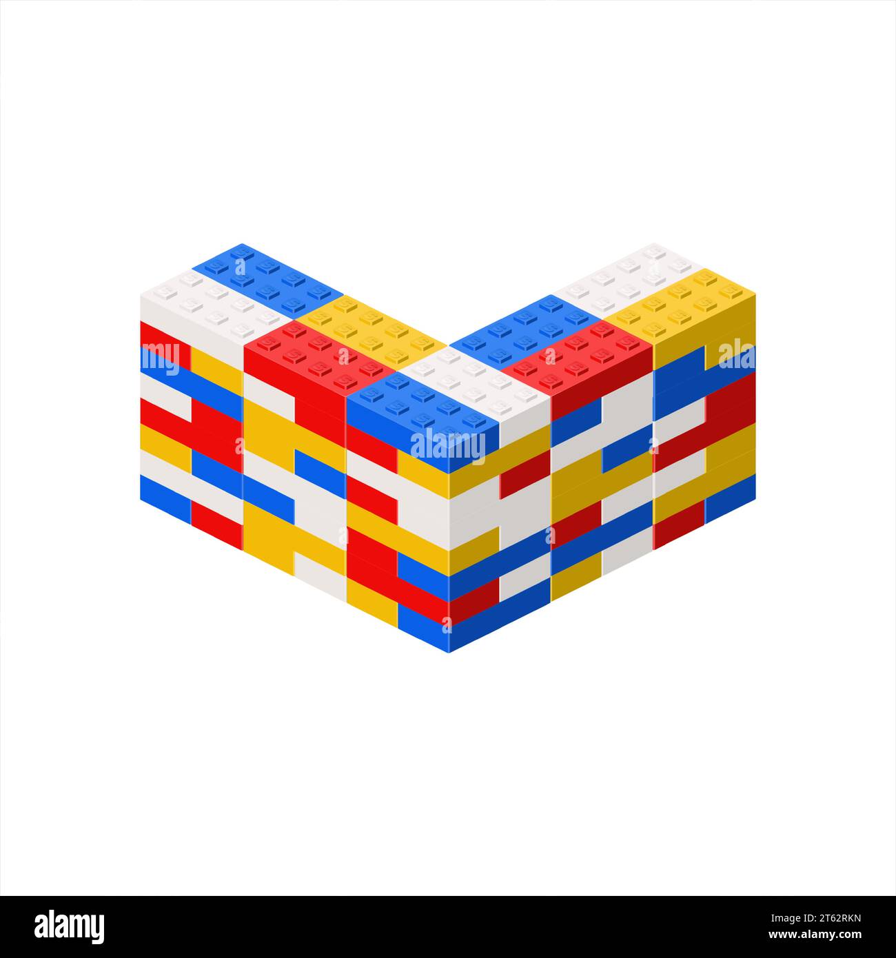 Imitation of a corner building made of plastic blocks. Vector Stock ...