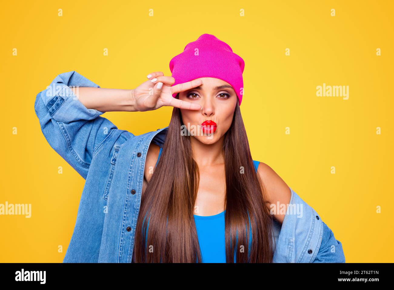 I am princess and number one here Close up studio photo portrait of ...