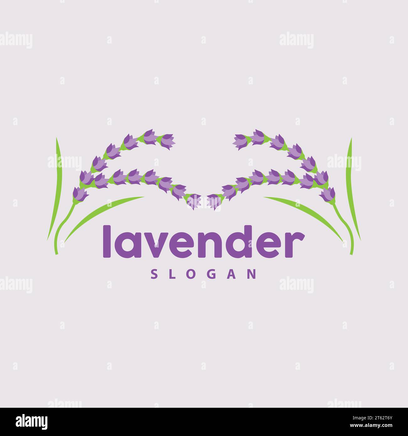 Lavender Logo, Simple Elegant Purple Flower Plant Vector, Greeting Card ...