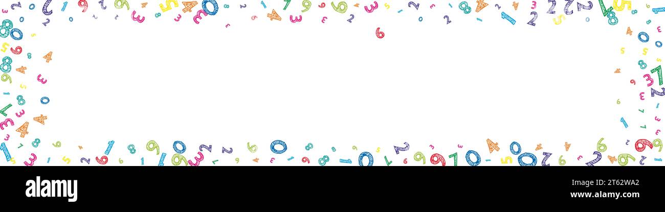 Falling colorful messy numbers. Math study concept with flying digits ...