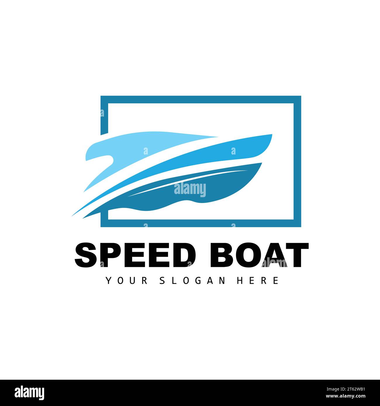 Waterway blue boat Stock Vector Images - Alamy
