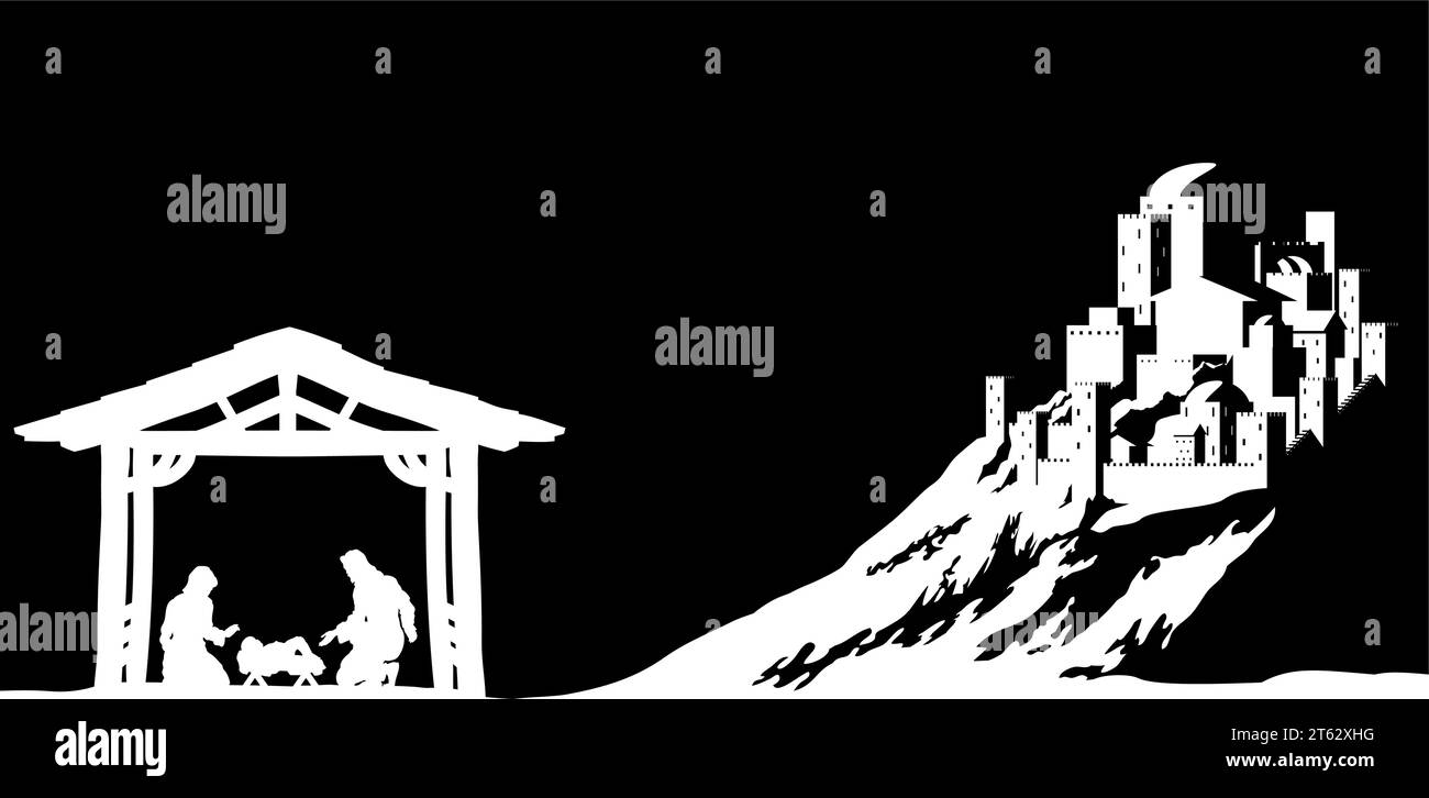 Bethlehem stable manger Black and White Stock Photos & Images - Alamy