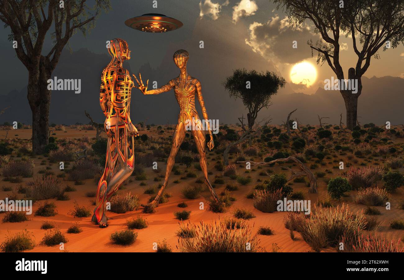 The Creation Of Artificial Intelligence By Aliens Stock Photo - Alamy