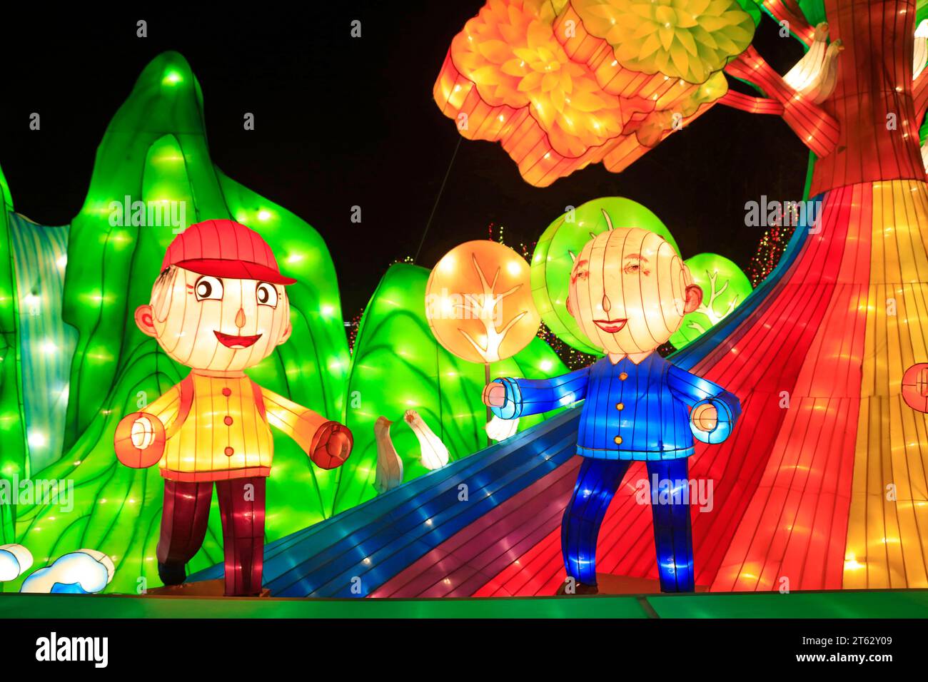 Cartoon characters shape lantern Stock Photo - Alamy