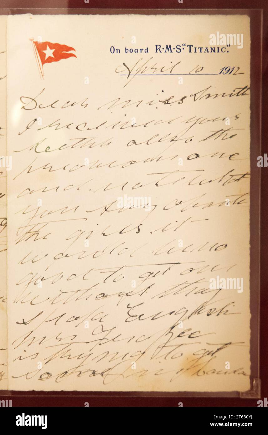 Original Titanic letter dated 10th April 1912 from Halifax publishing ...