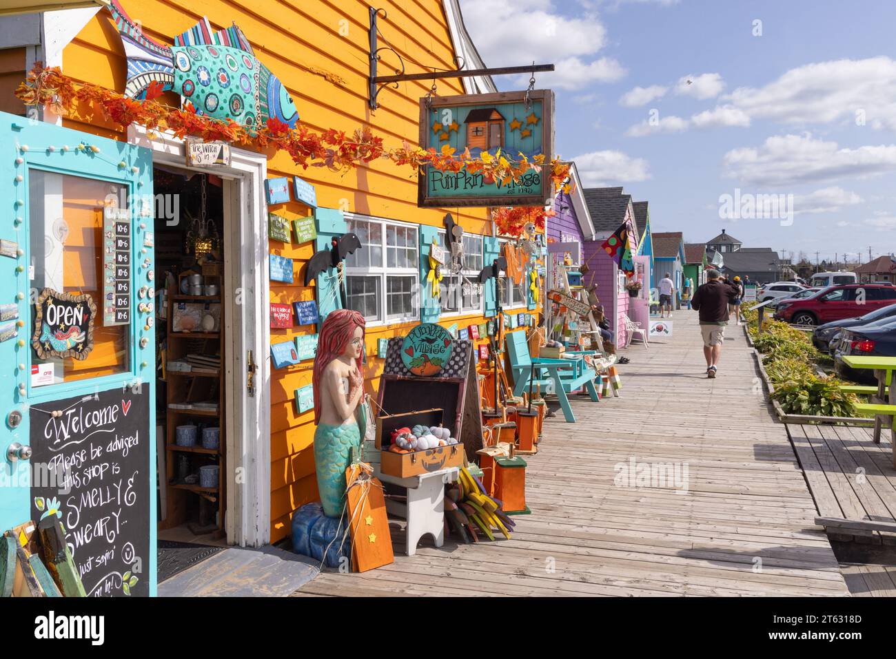 Colorful gift shops and souvenir stores in summer sunshine, Fishermans ...