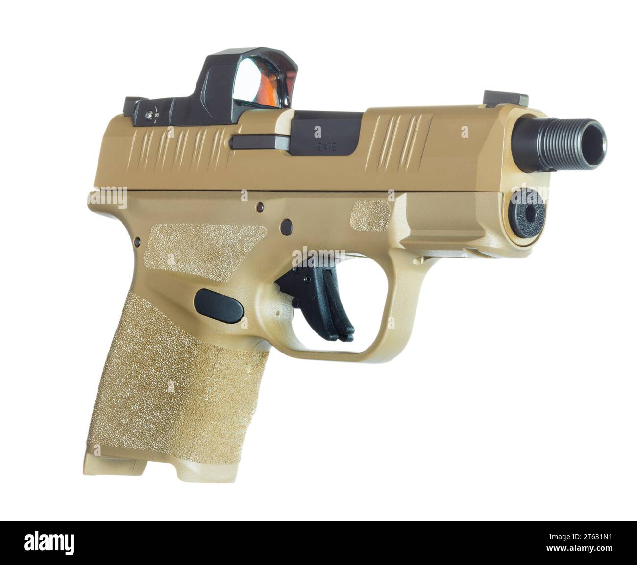 Threaded barrel on a concealed carry semi-automatic handgun that has a ...
