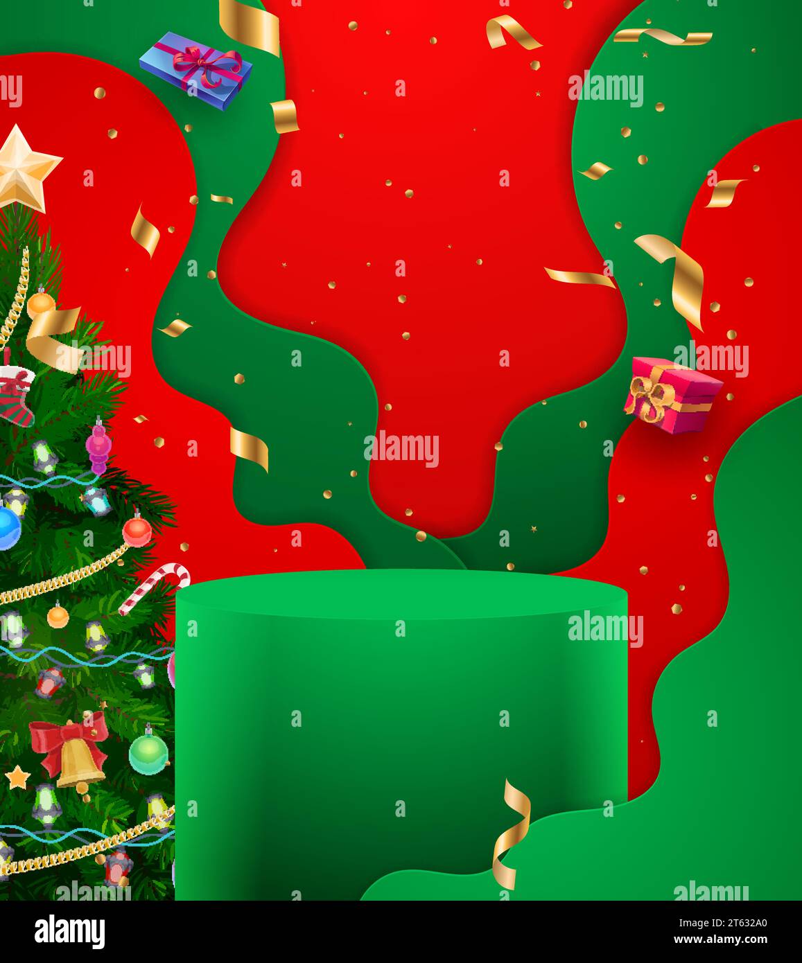 Christmas tree shop display Stock Vector Images - Alamy