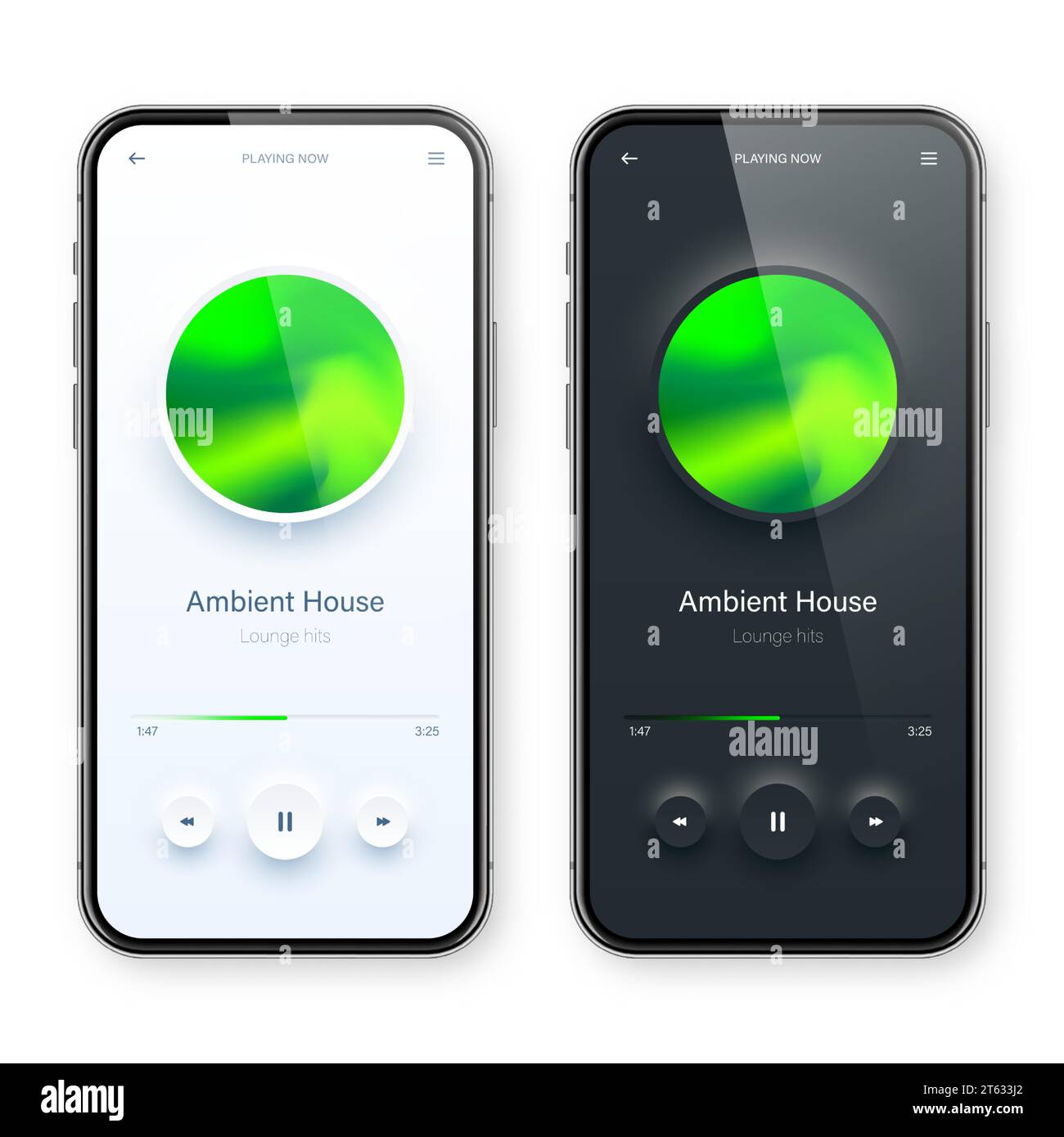 Online audio player user interface, smartphone app UI design. Music ...