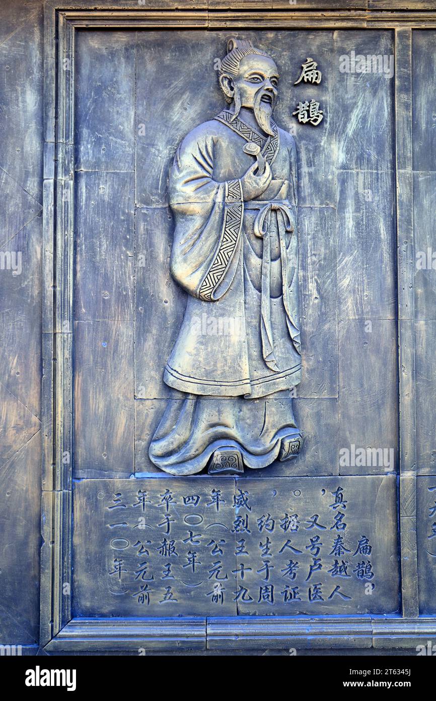 Beijing - February 1, 2017: relief of ancient Chinese famous doctors ...