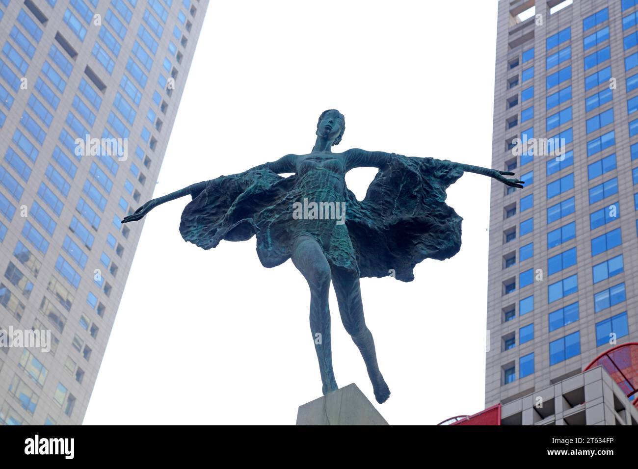 goddess with wings statue in the city Stock Photo - Alamy