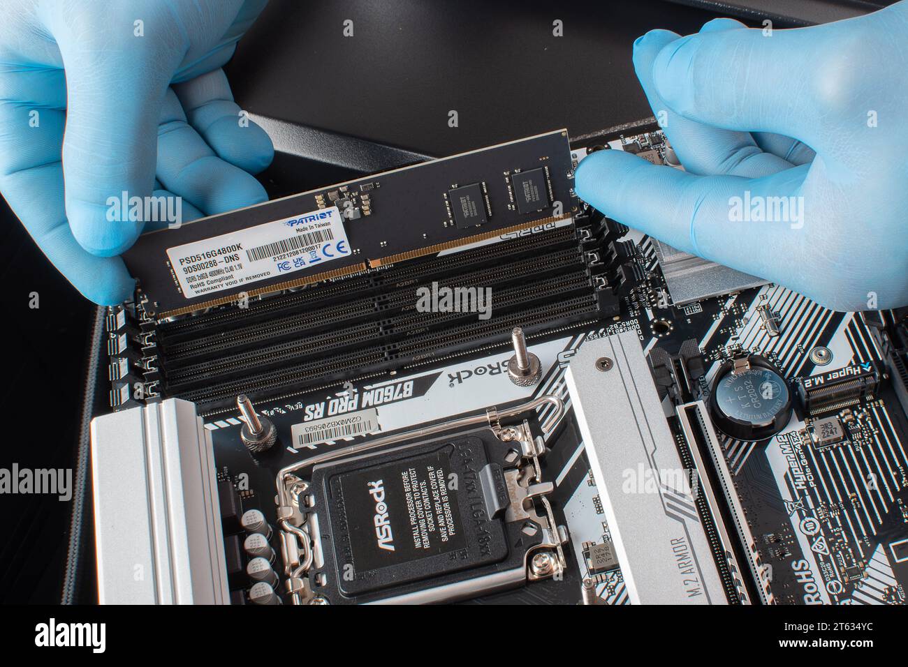 Kirov, Russia - September 15, 2023. The motherboard is from a new ...