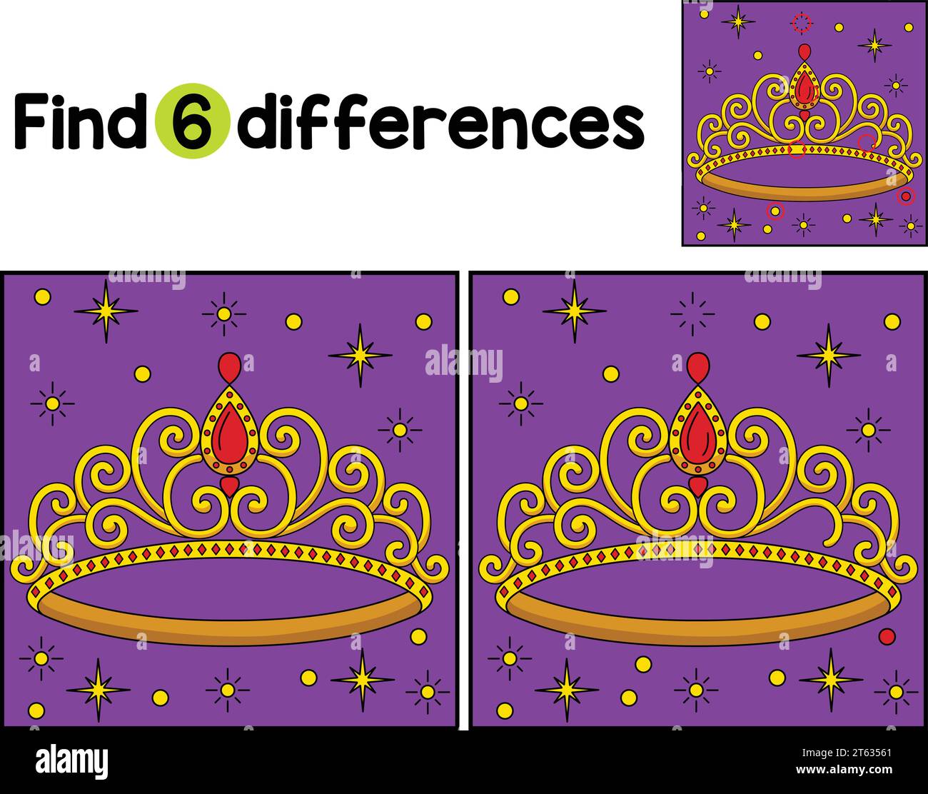 Princess Crown Find The Differences Stock Vector Image & Art - Alamy