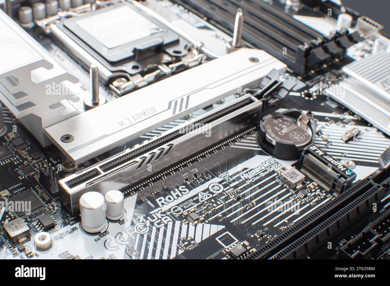 Kirov, Russia - September 15, 2023. The motherboard is from a new ...