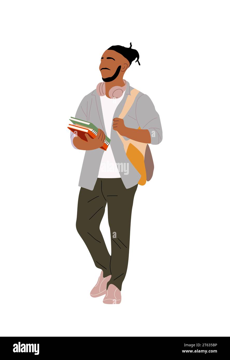 Young black man, High school, college student Stock Vector Image & Art ...