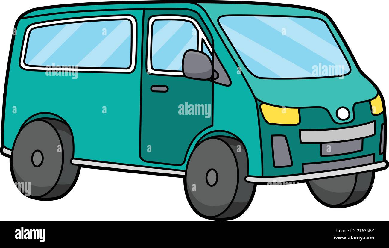 Van Vehicle Cartoon Colored Clipart Illustration Stock Vector Image ...