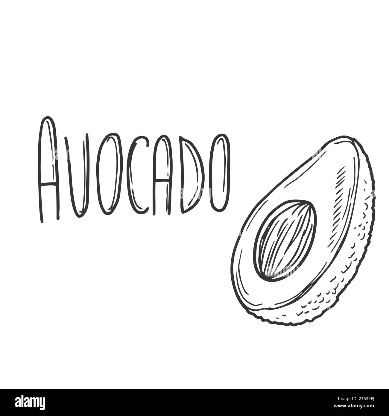 Avocado vector hand drawn lettering Stock Vector Image & Art - Alamy