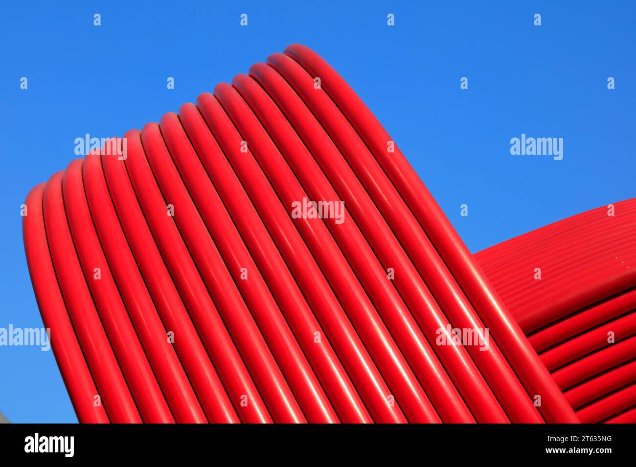 Red steel tube sculpture Stock Photo - Alamy