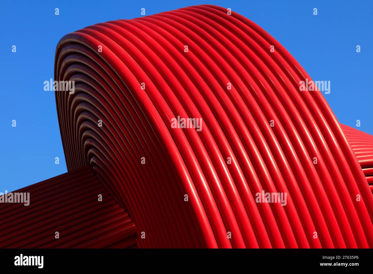 Red steel tube sculpture Stock Photo - Alamy