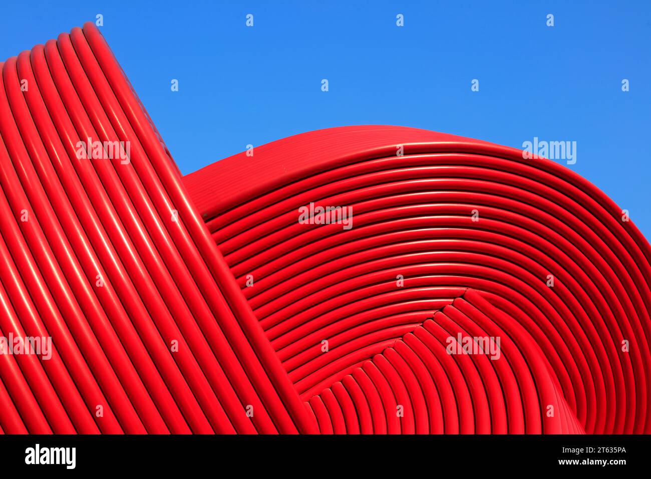Red steel tube sculpture Stock Photo - Alamy