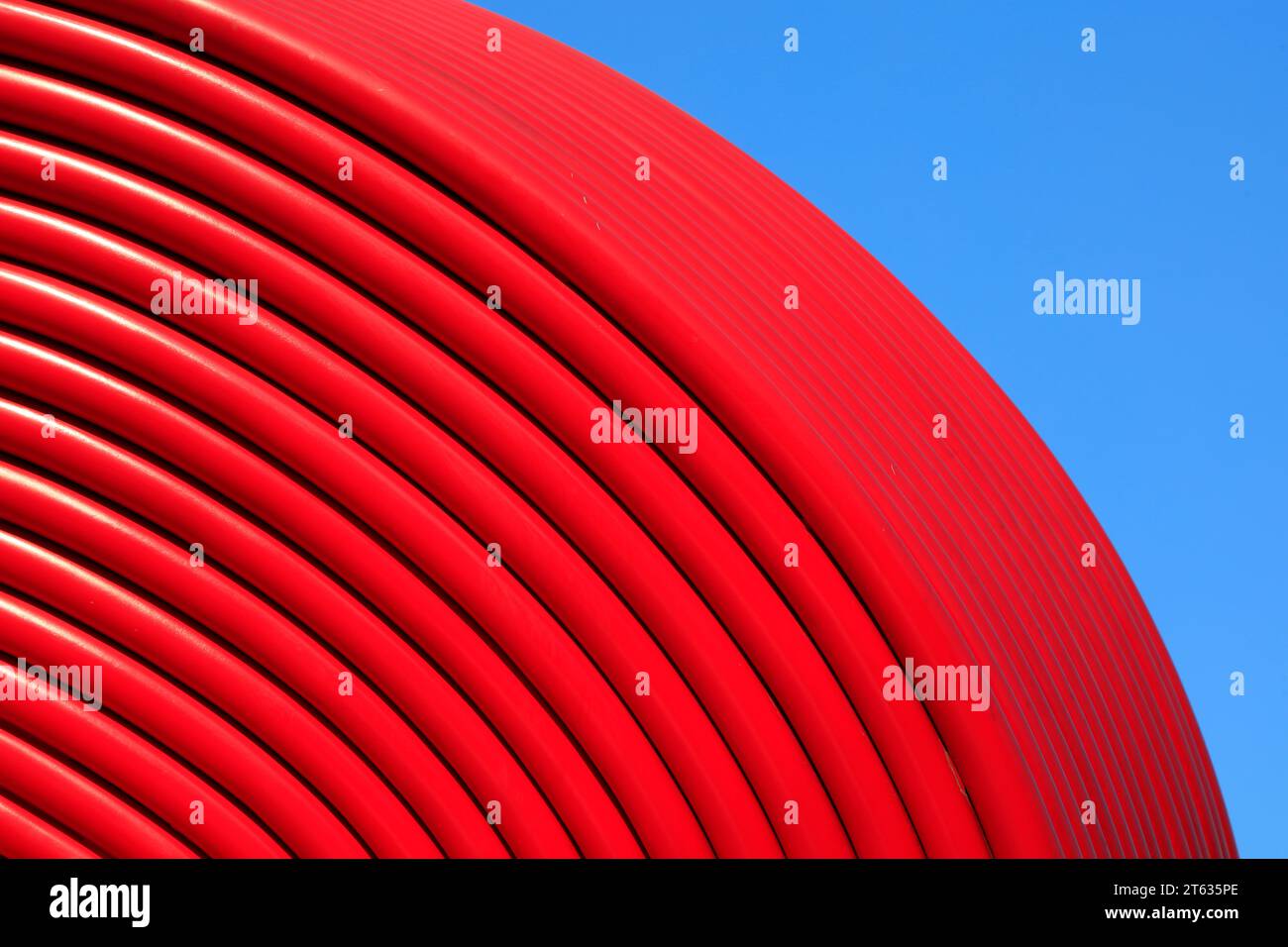 Red steel tube sculpture Stock Photo - Alamy