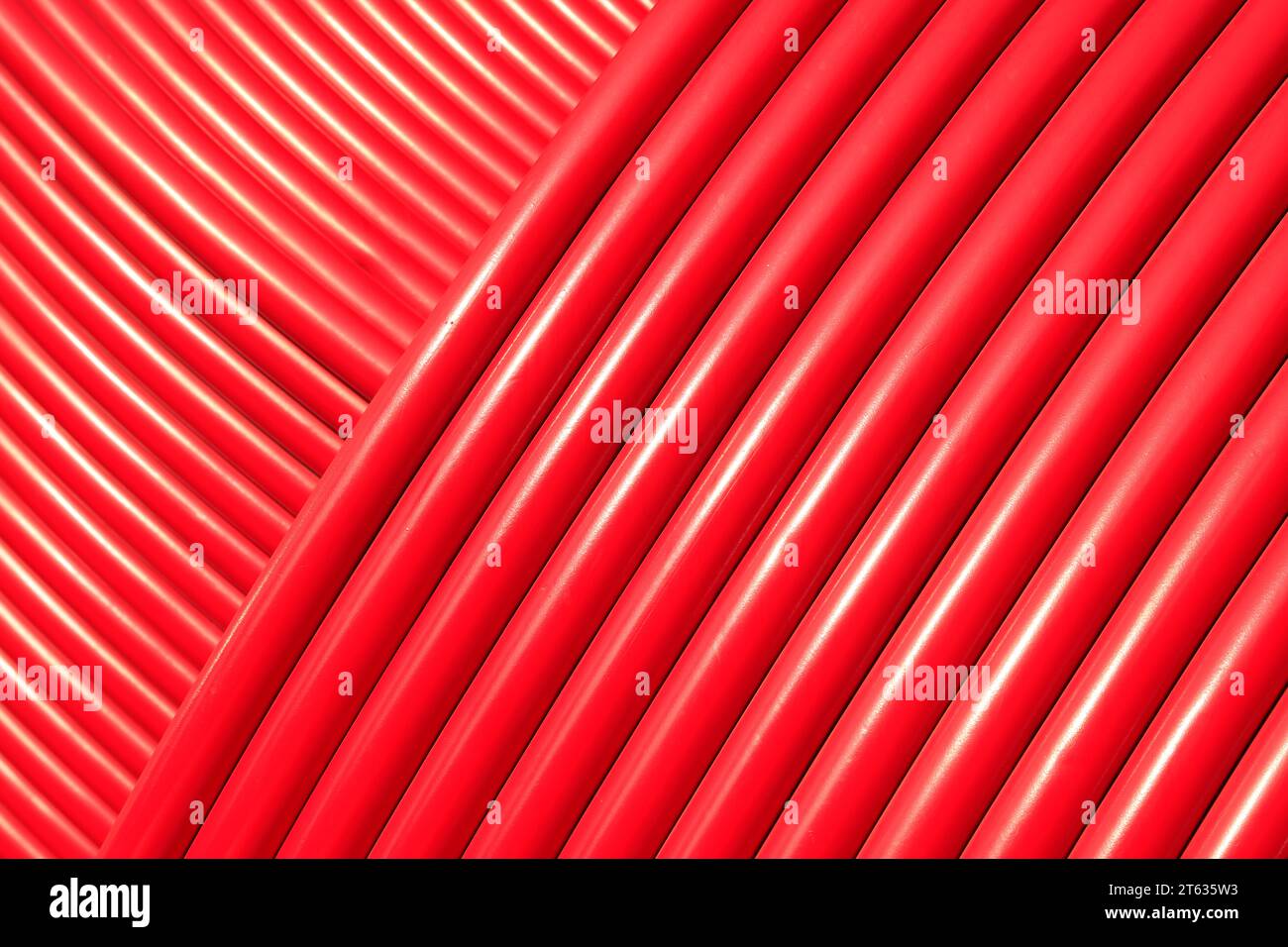 Red steel tube sculpture Stock Photo - Alamy