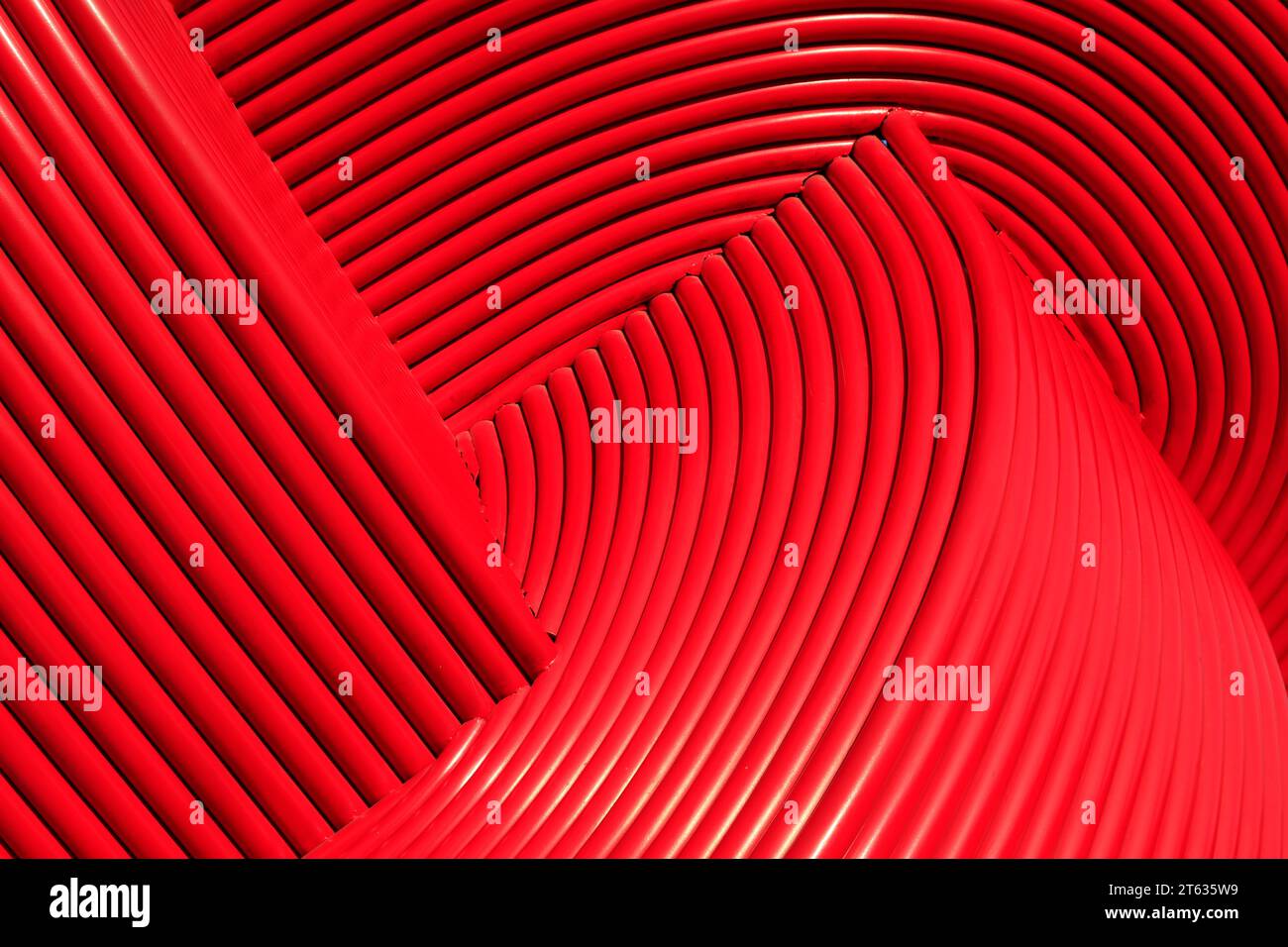 Red steel tube sculpture Stock Photo - Alamy