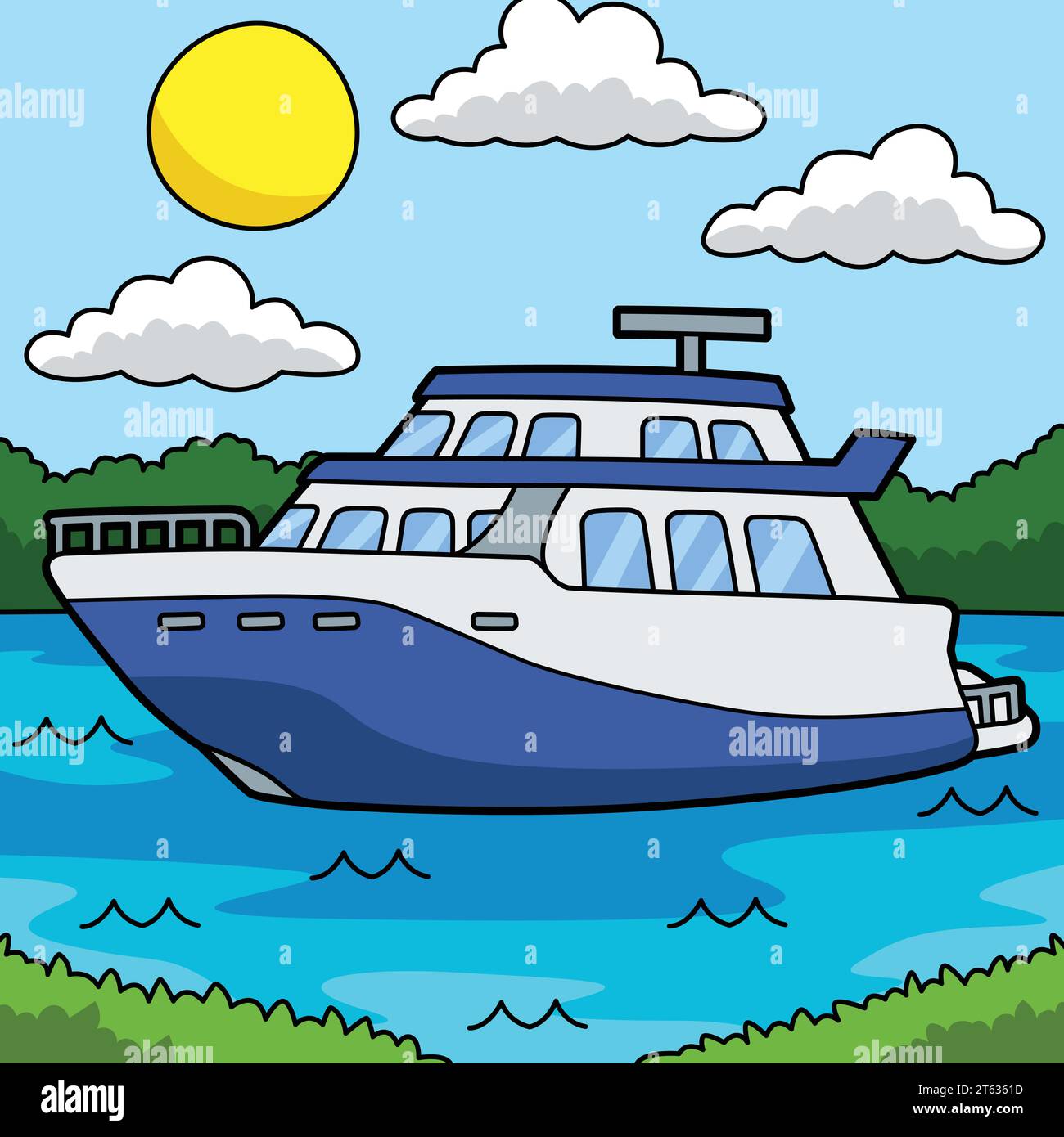 Yacht cartoon hi-res stock photography and images - Alamy