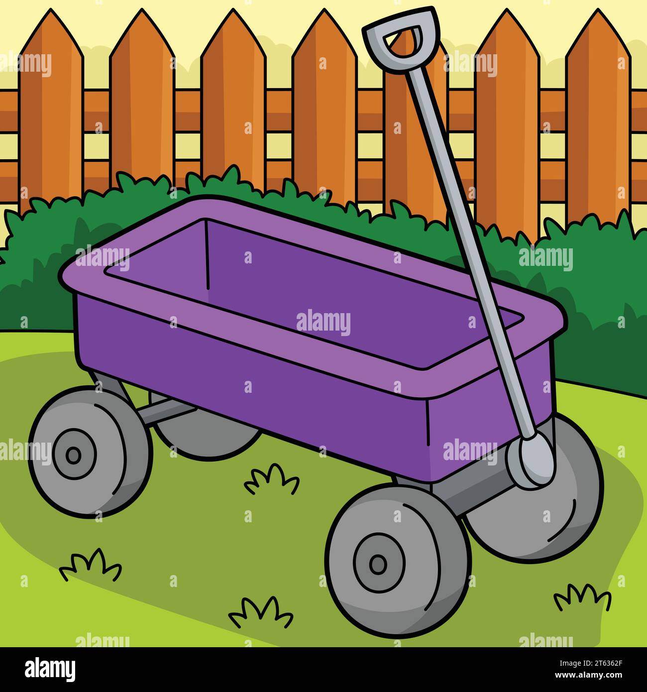 Wagon Vehicle Colored Cartoon Illustration Stock Vector Image & Art - Alamy