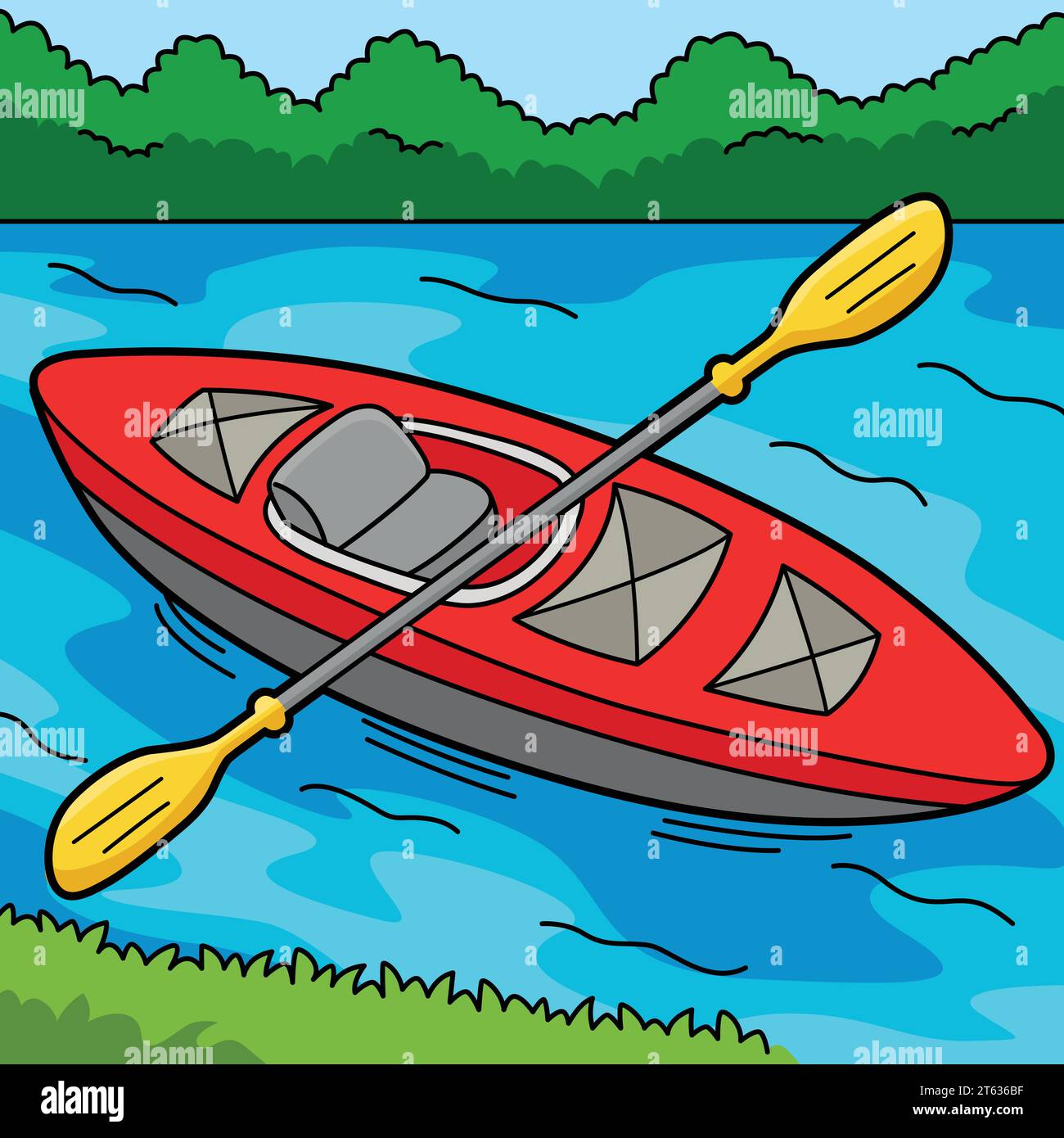 Kayak Vehicle Colored Cartoon Illustration Stock Vector Image & Art - Alamy