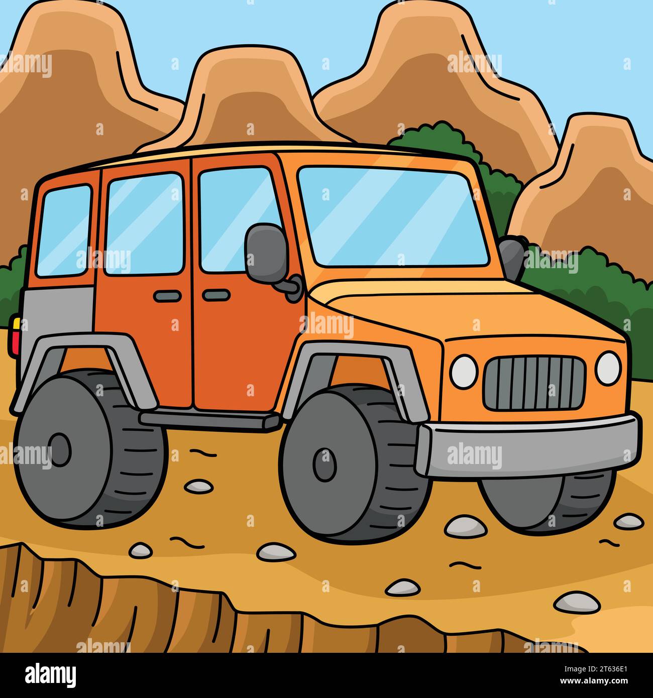 Off Road Vehicle Colored Cartoon Illustration Stock Vector Image & Art ...