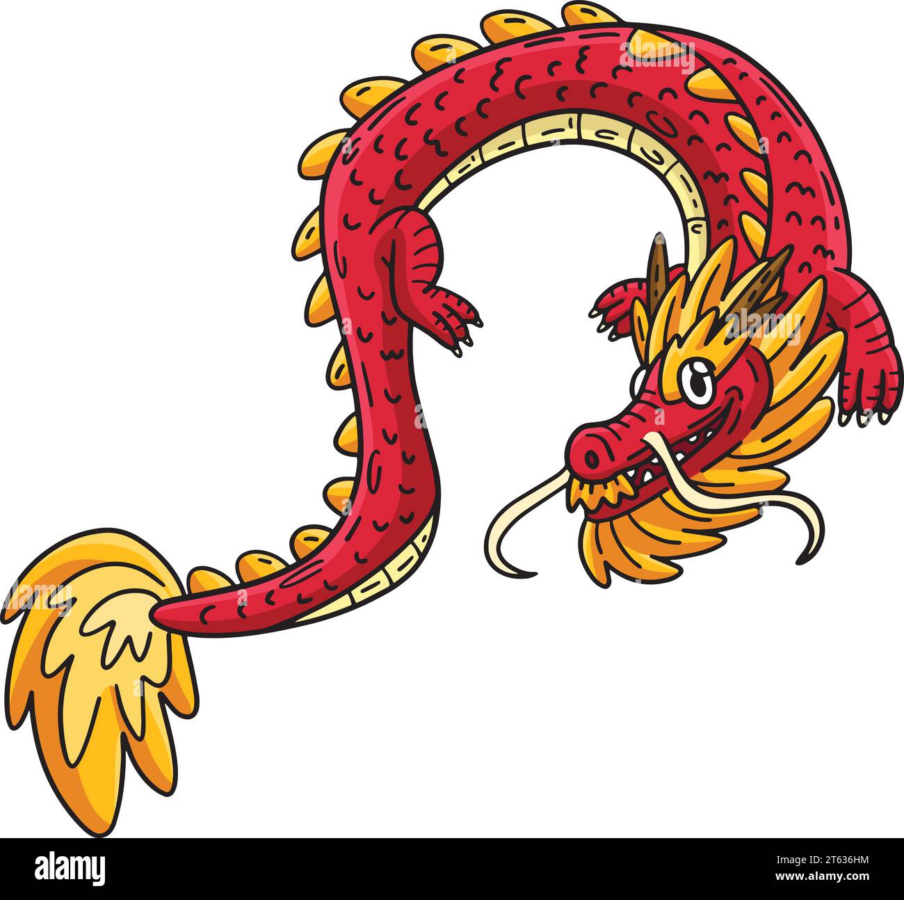 Year of the Dragon Dancing Dragon Cartoon Clipart Stock Vector Image ...