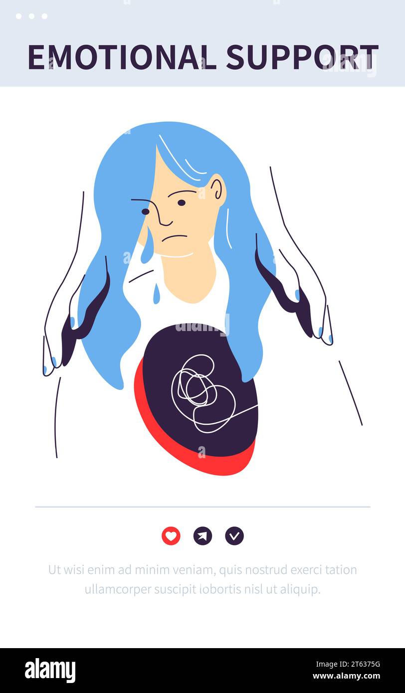 Emotional support - colorful flat design style banner Stock Vector ...