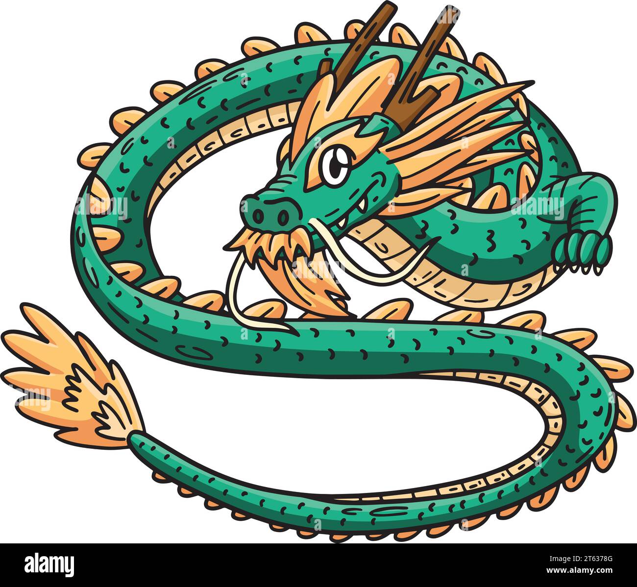 Year of the Dragon Flying Dragon Cartoon Clipart Stock Vector Image ...