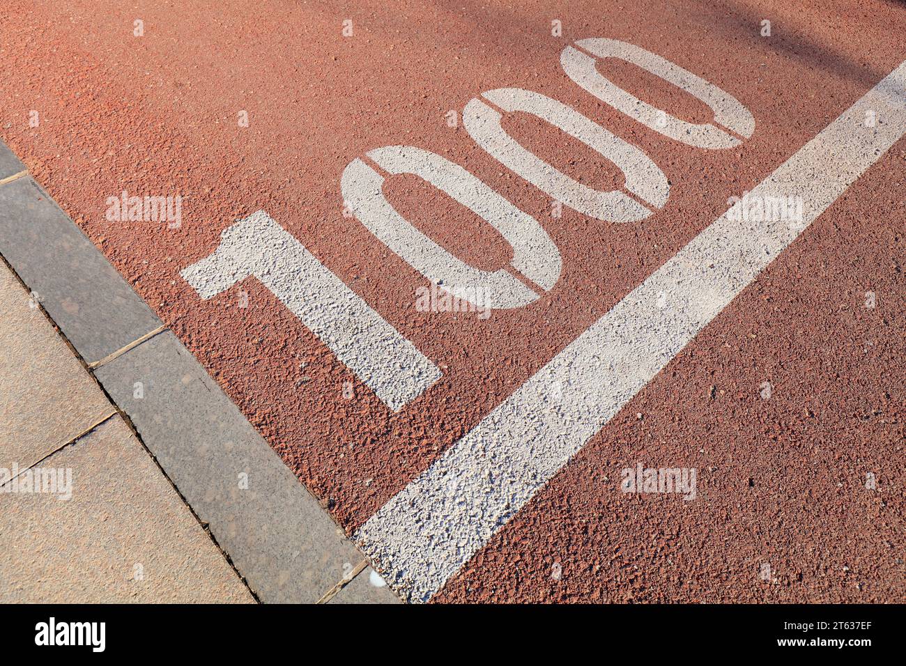 numbers on plastic ground Stock Photo - Alamy